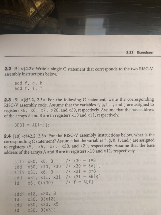 2.22 Exercises 2.2 [5] Write a single C | Chegg.com