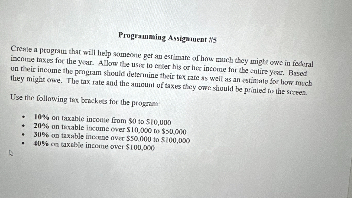 Solved Programming Assignment #5Create a program that will | Chegg.com