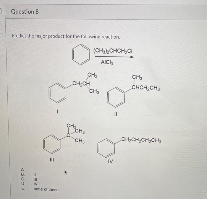 [solved] Predict The Product For The Following Reaction I
