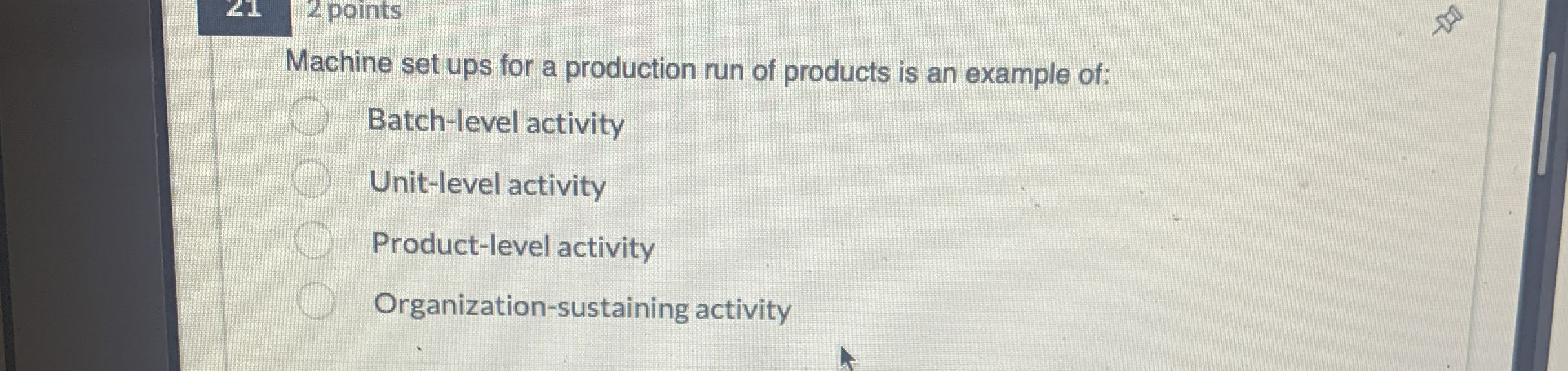 Solved Machine set ups for a production run of products is | Chegg.com