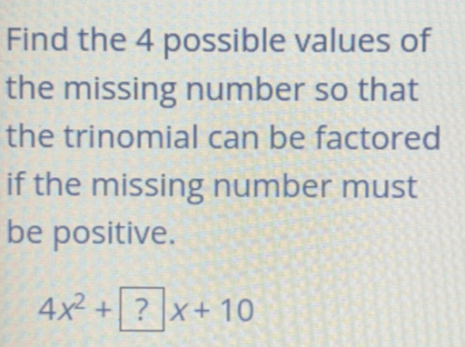 Solved Find the 4 ﻿possible values ofthe missing number so | Chegg.com