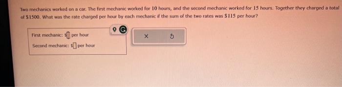 Solved Two mechanics worked on a car. The first mechanic | Chegg.com