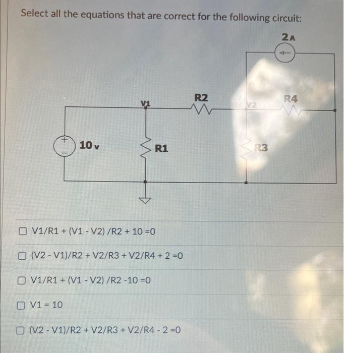 Solved Select all the equations that are correct for the | Chegg.com