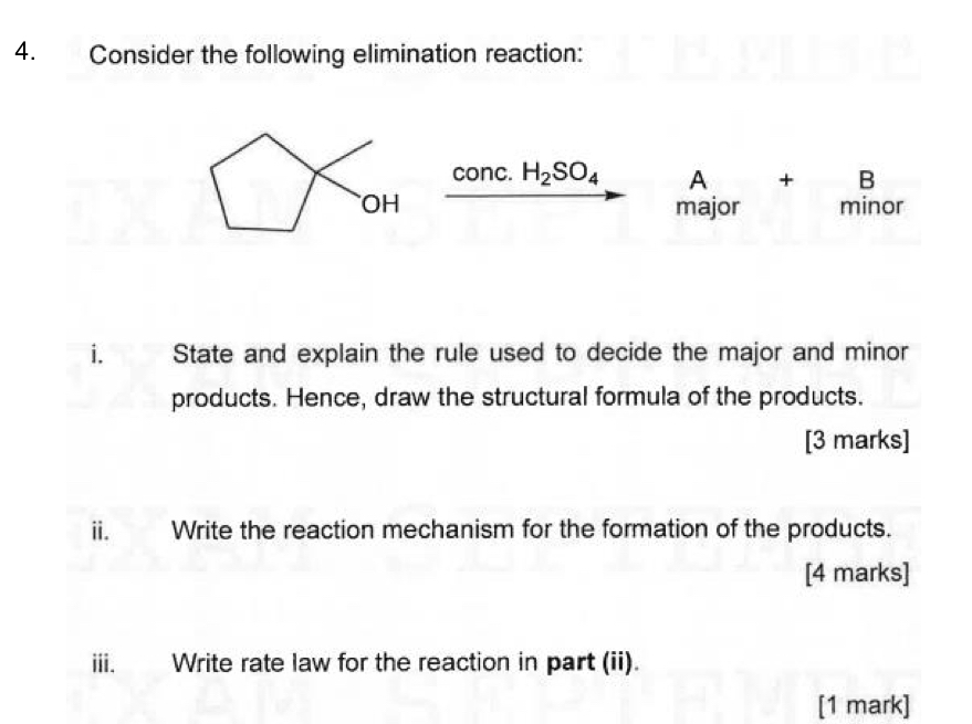 [Solved]: Consider the following elimination reaction: i. St
