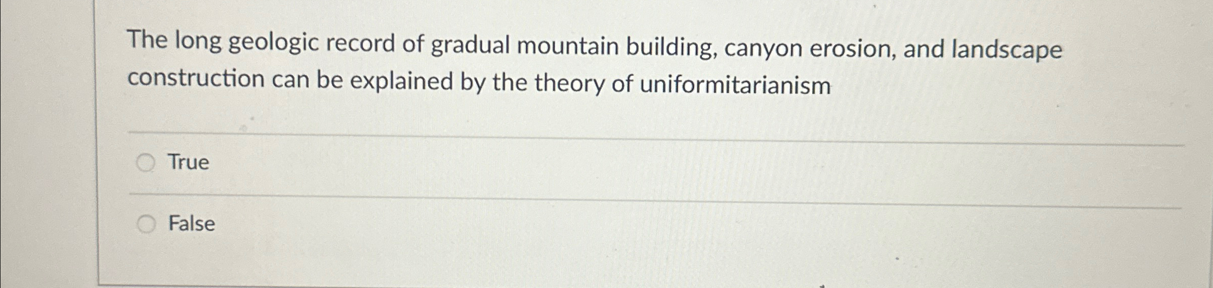 Solved The long geologic record of gradual mountain | Chegg.com