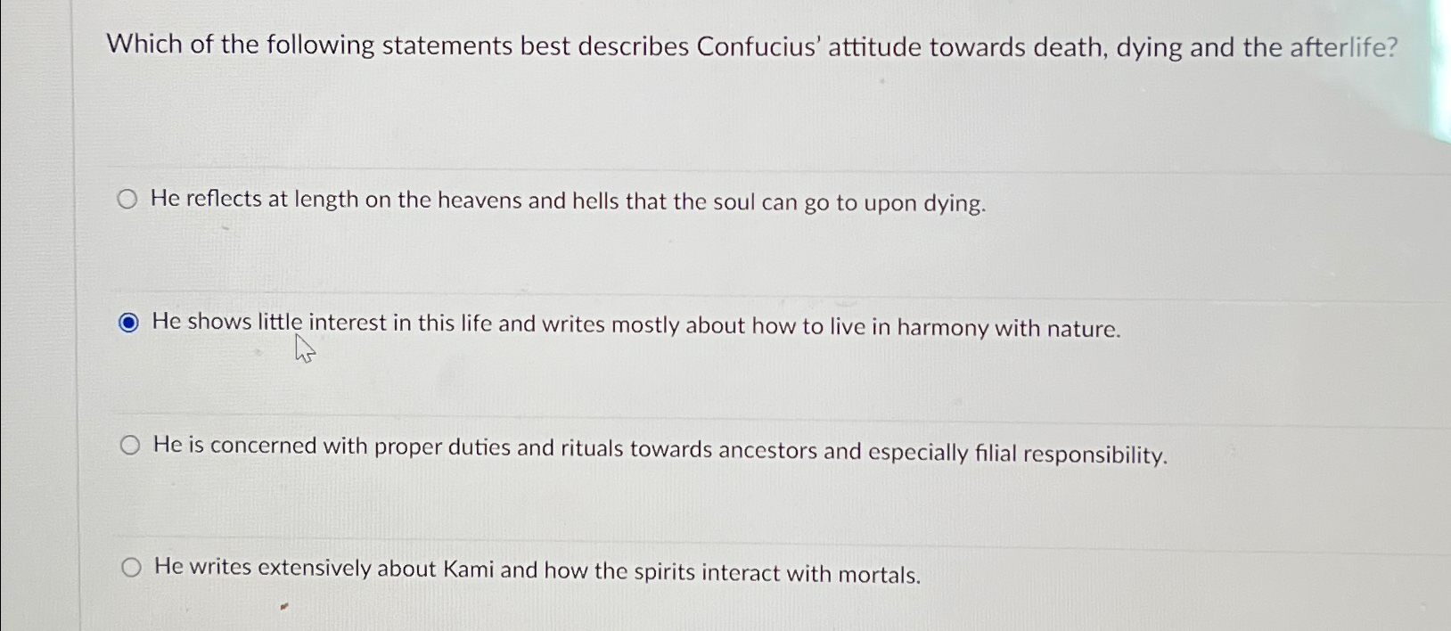 Solved Which of the following statements best describes | Chegg.com