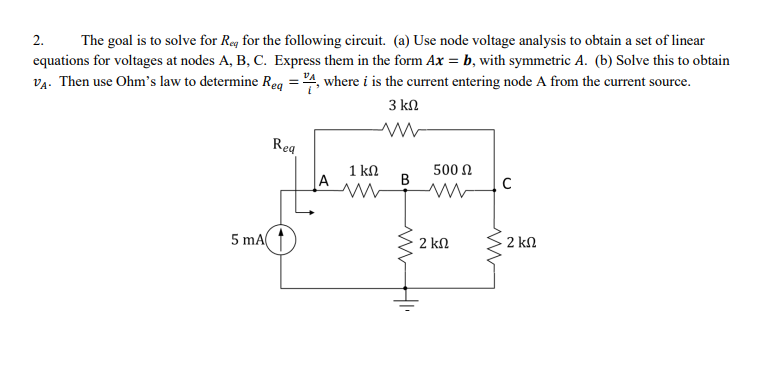 Solved The goal is to ﻿solve for Req ﻿for the following | Chegg.com