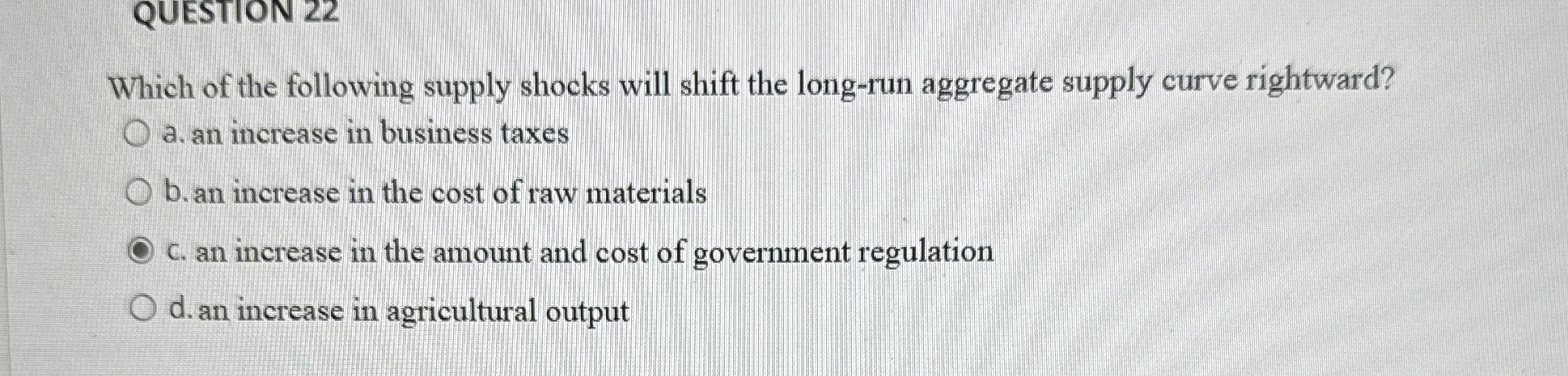 Solved Which of the following supply shocks will shift the | Chegg.com