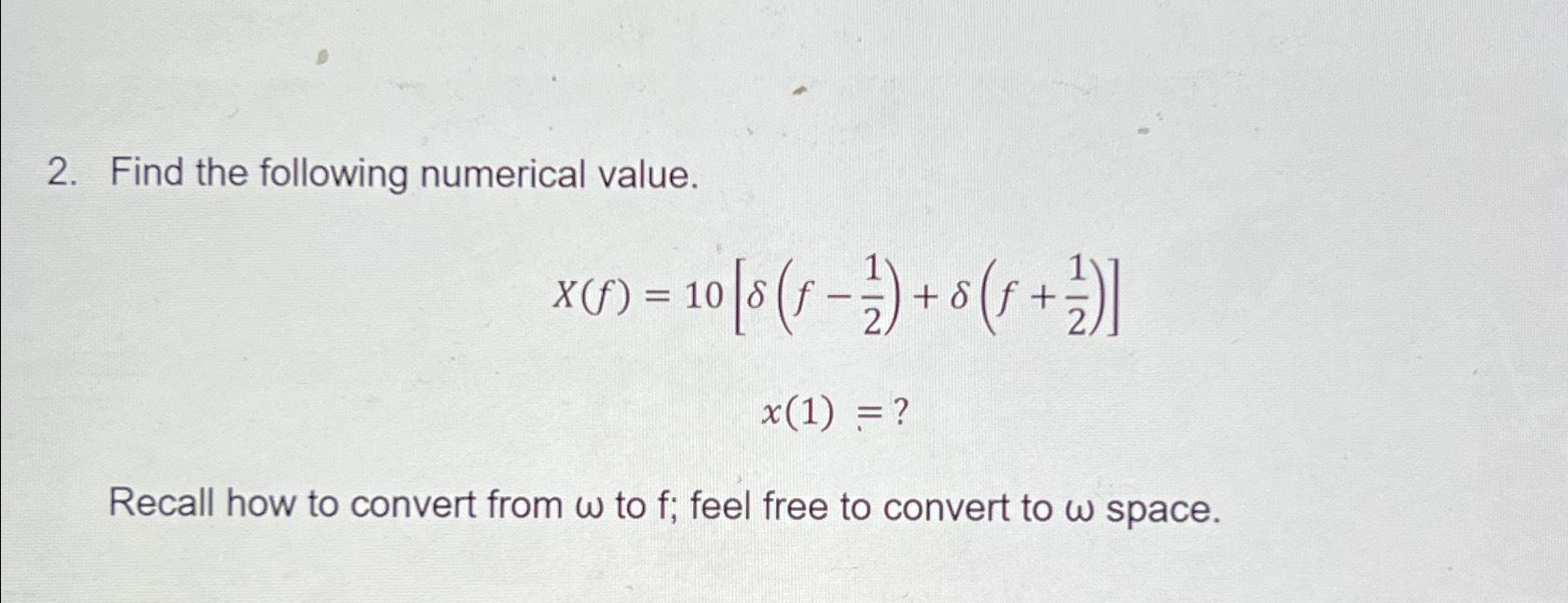 Solved Find the following numerical | Chegg.com