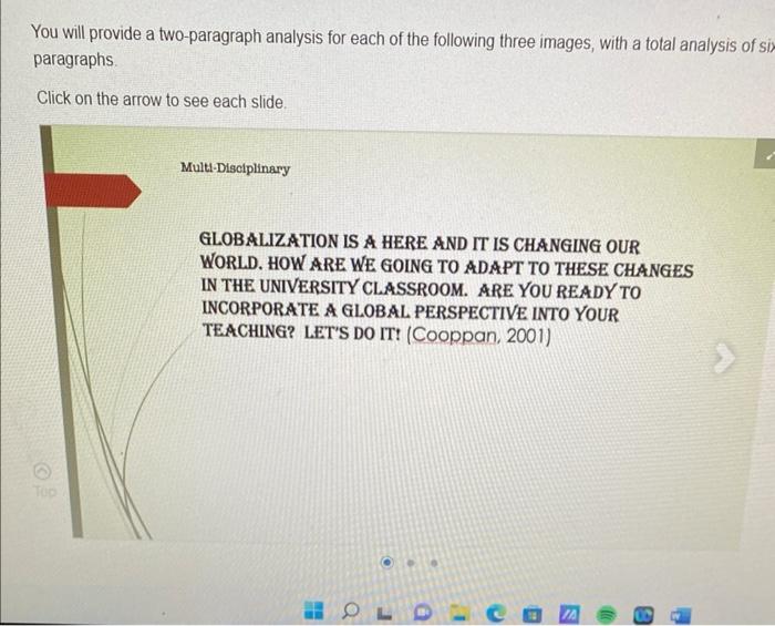 You will provide a two-paragraph analysis for each of | Chegg.com