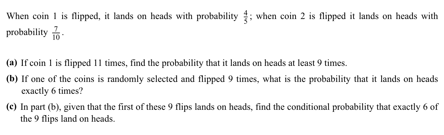 Solved When coin 1 ﻿is flipped, it lands on heads with | Chegg.com