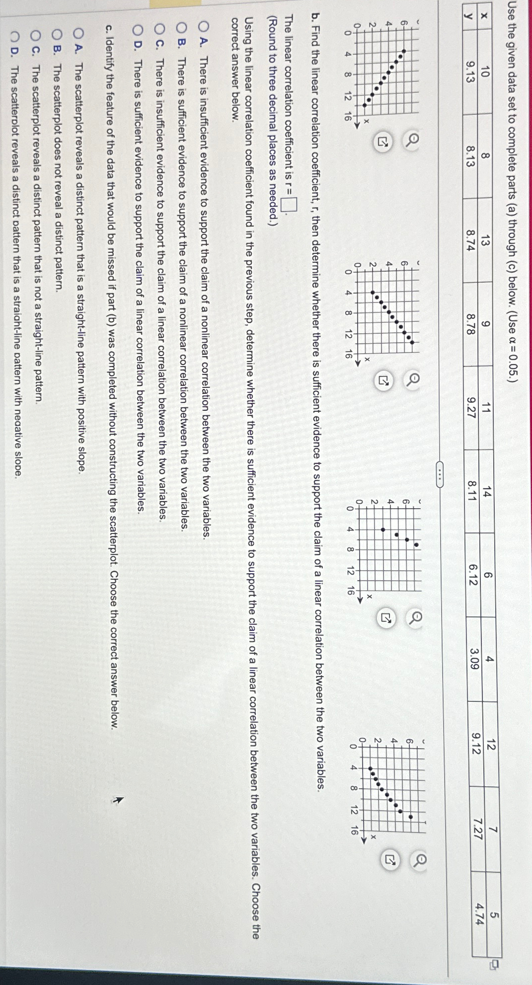 Solved Use the given data set to complete parts (a) ﻿through | Chegg.com