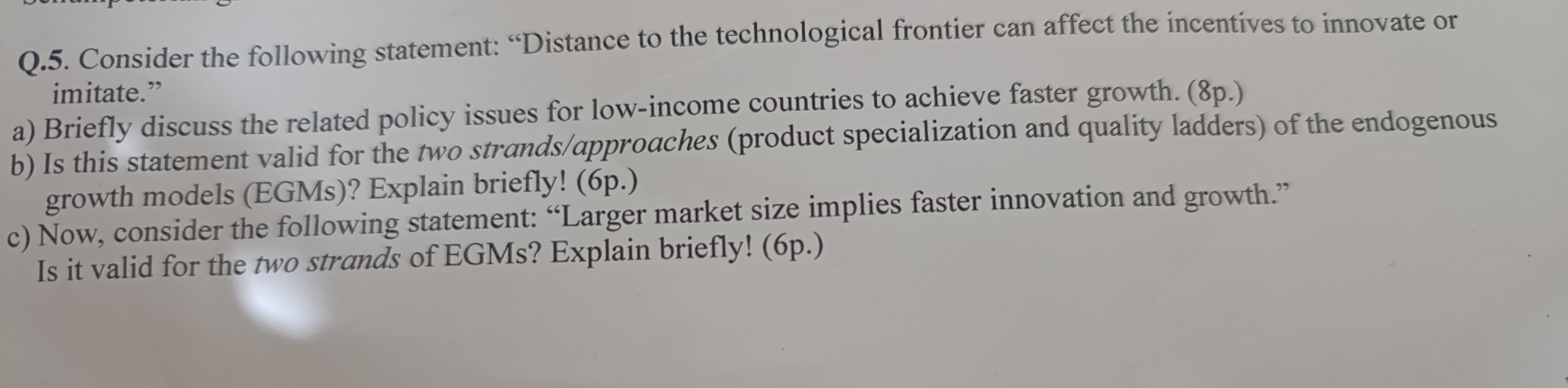 Solved Macro Economics Q.5. ﻿Consider the following | Chegg.com