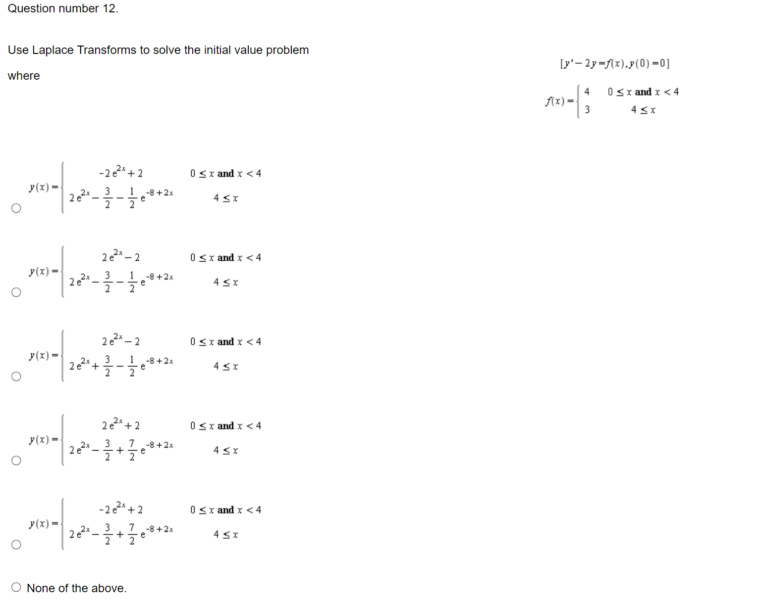 Solved Question number 12.Use Laplace Transforms to solve | Chegg.com