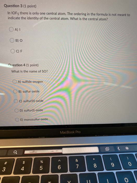 Solved Question 3 (1 point) In IOF5 there is only one | Chegg.com
