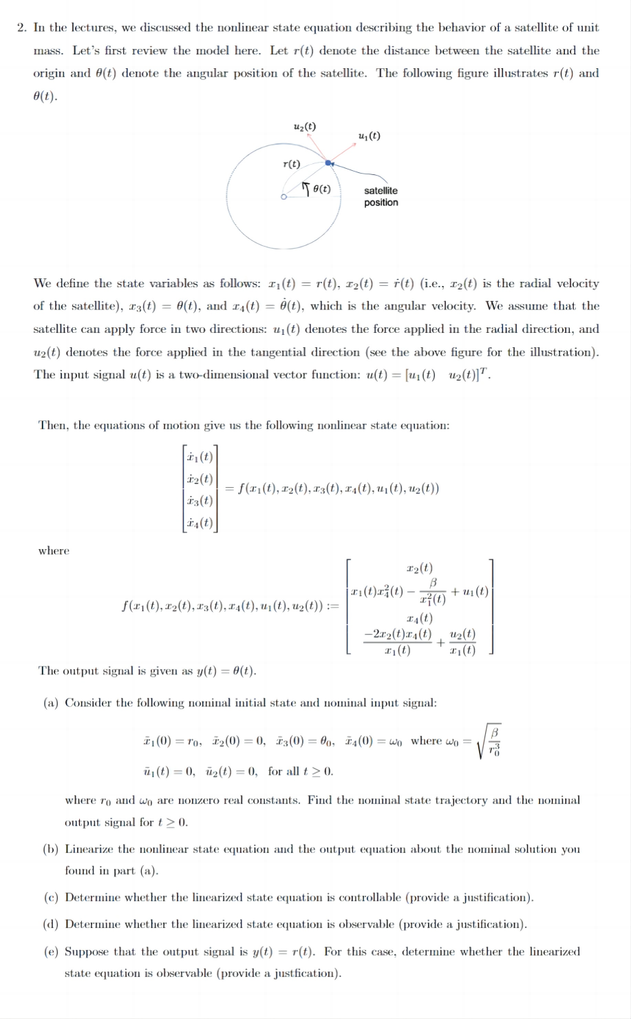 Solved In the lectures, we discussed the nonlinear state | Chegg.com