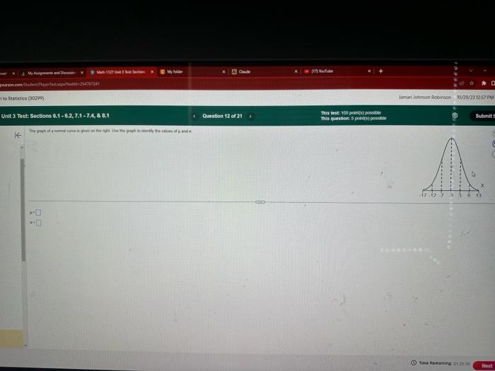 The graph of a normal curve is given on the right. | Chegg.com