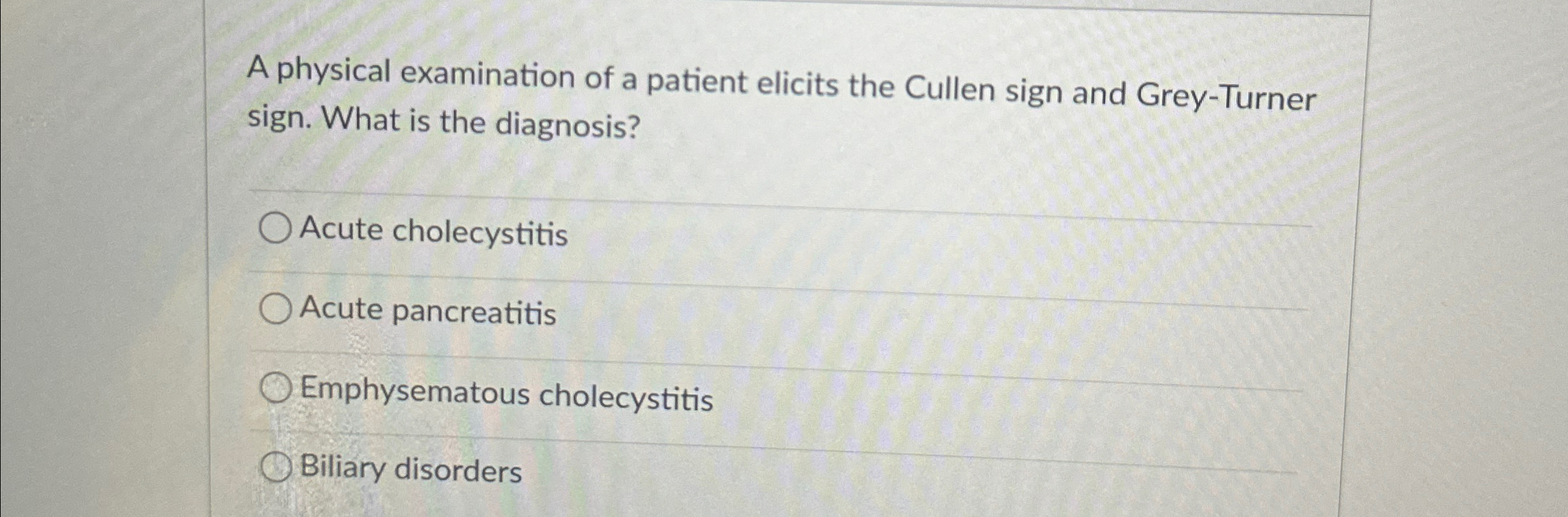 Solved A physical examination of a patient elicits the | Chegg.com