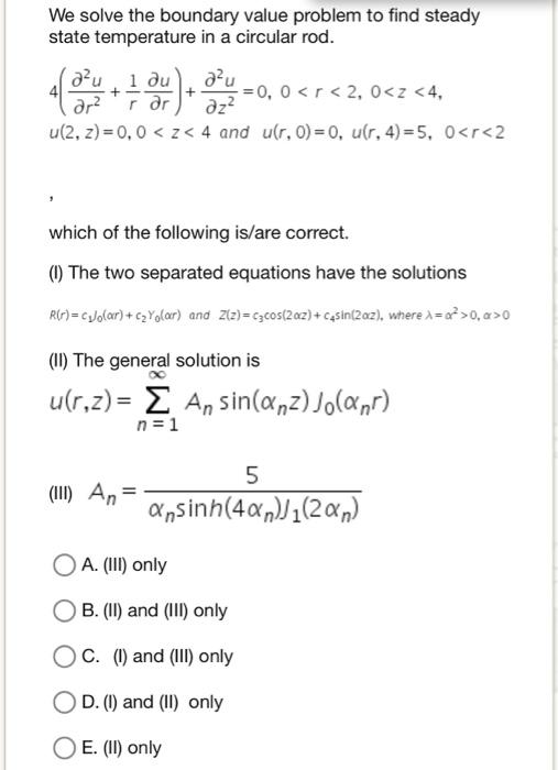 Solved We solve the boundary value problem to find steady | Chegg.com