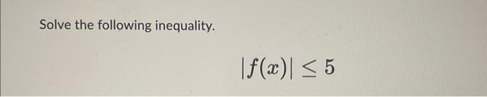 Solved Solve the following inequality. f(x)>−xSolve the | Chegg.com