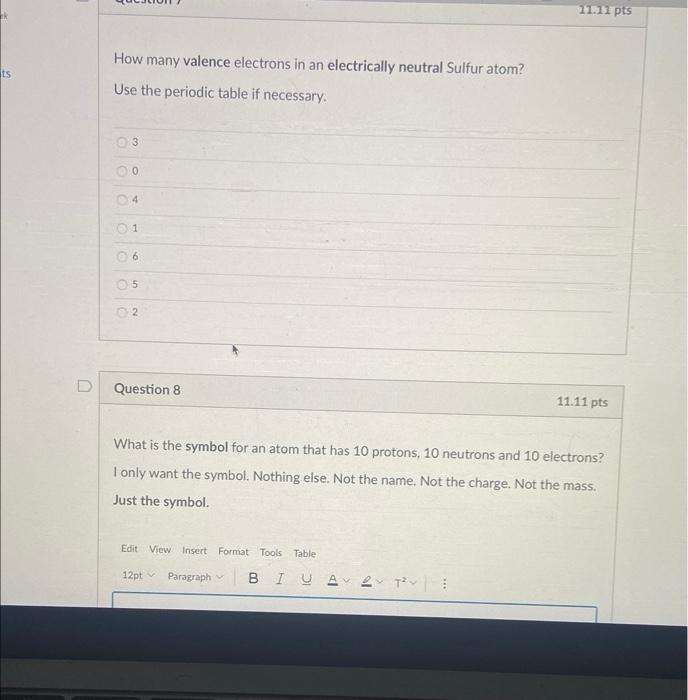 Solved How many valence electrons in an electrically neutral | Chegg.com
