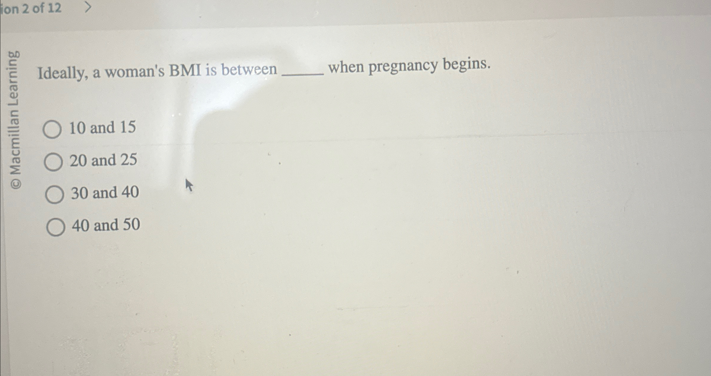 Solved Ideally, a woman's BMI is between ﻿when pregnancy | Chegg.com