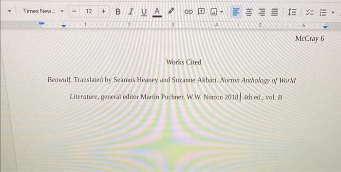 I am citing in MLA 8. I am trying to cite Beowulf in | Chegg.com I am citing in MLA 8. I am trying to cite Beowulf in | Chegg.com