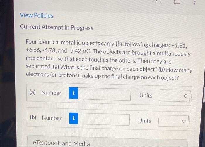 Solved Current Attempt in Progress Four identical metallic | Chegg.com