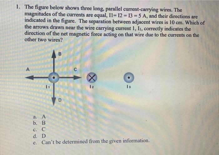 Solved The figure below shows three long, parallel | Chegg.com