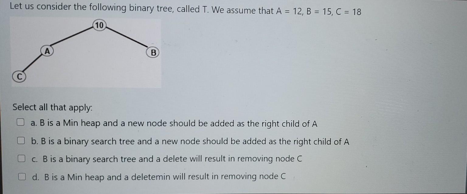 Solved Let us consider the following binary tree, called T. | Chegg.com