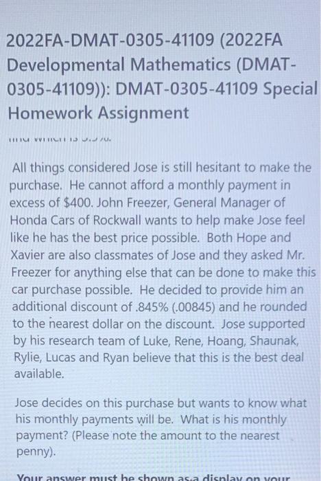 Solved 2022FA-DMAT-0305-41109 (2022FA Developmental | Chegg.com