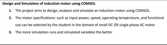 Solved Design and Simulation of induction motor using COMSOL | Chegg.com