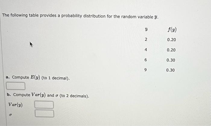 Solved The following table provides a probability | Chegg.com