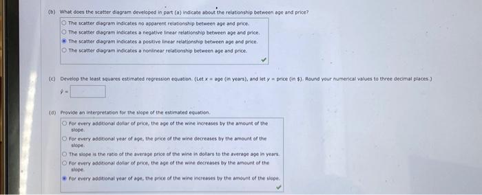 Solved (a) Develop a scatter dugram for these data with age | Chegg.com