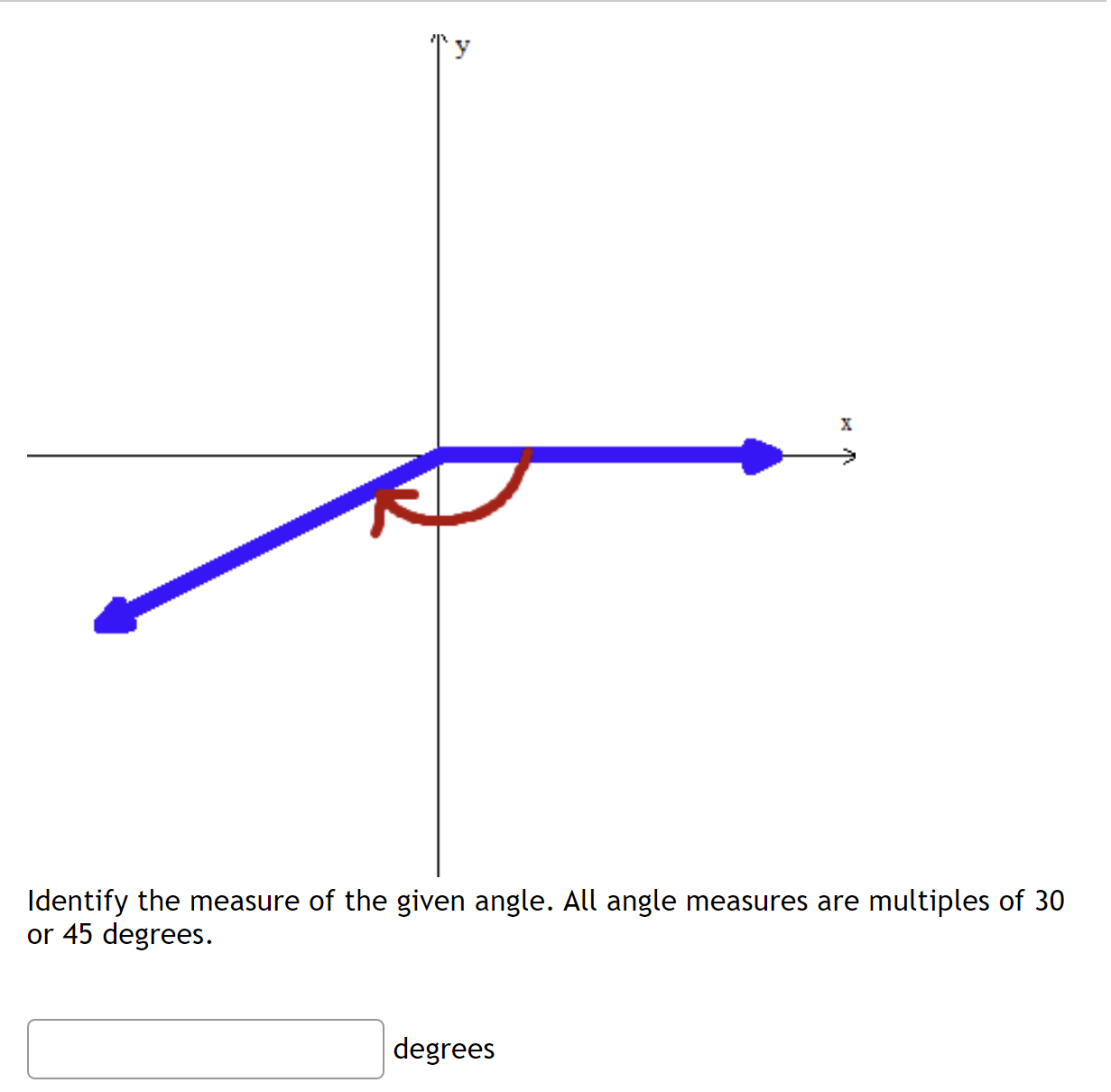 Solved Identify the measure of the given angle. All angle | Chegg.com