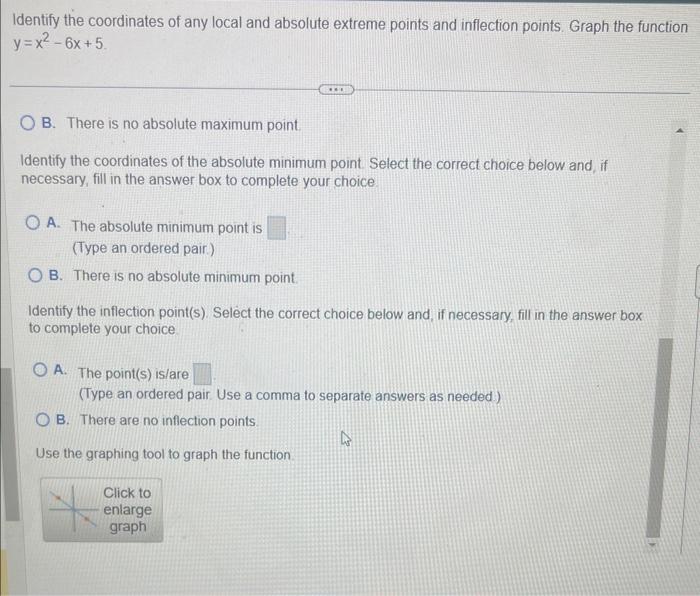 Solved Identify the coordinates of any local and absolute | Chegg.com