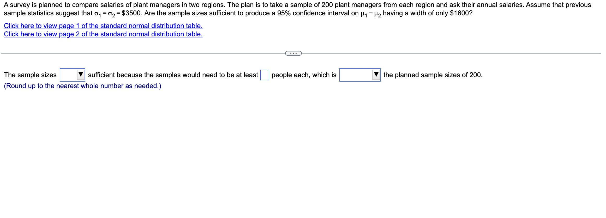 Solved A survey is planned to compare salaries of plant | Chegg.com