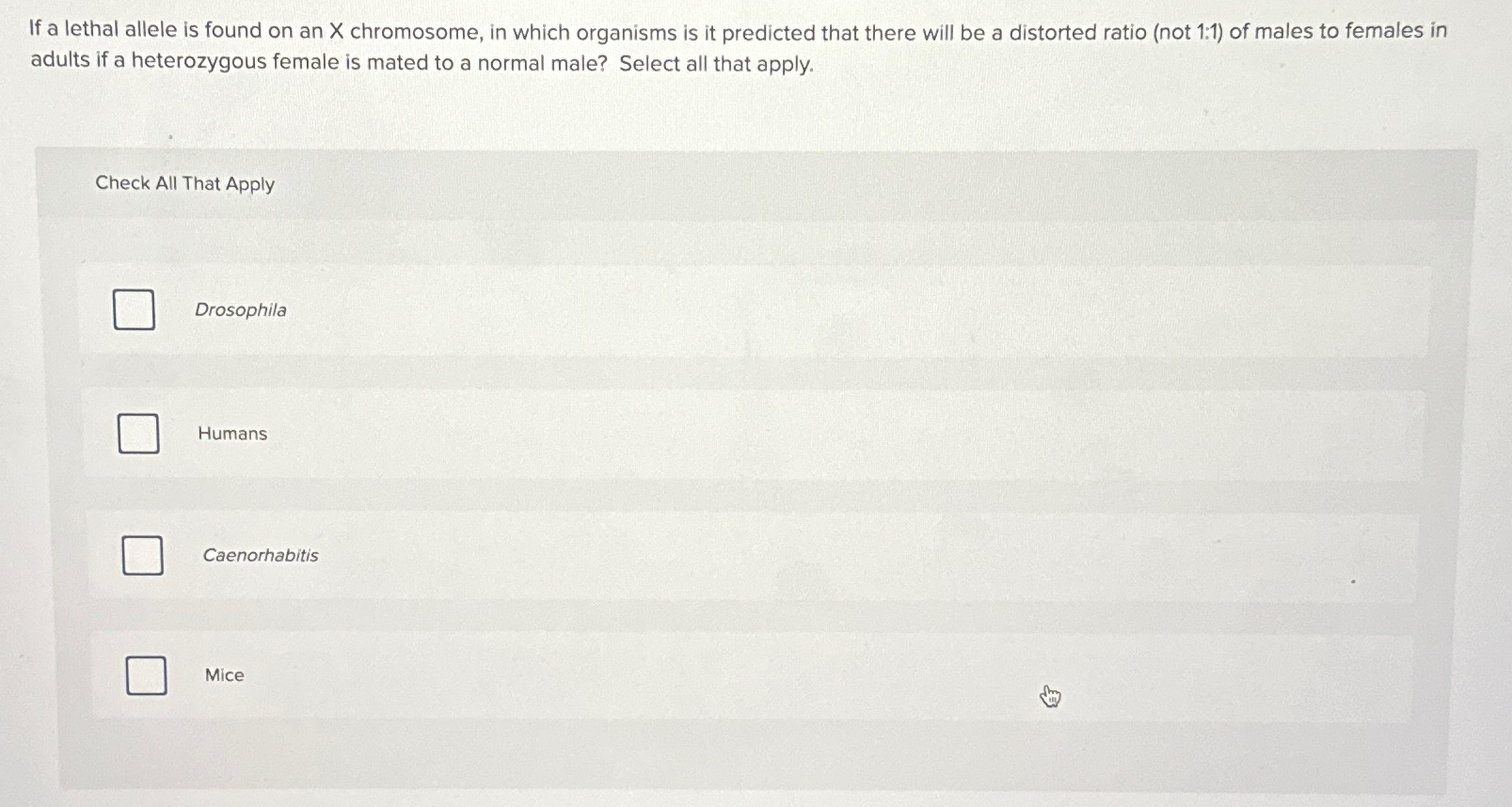 Solved If a lethal allele is found on an x ﻿chromosome, in | Chegg.com