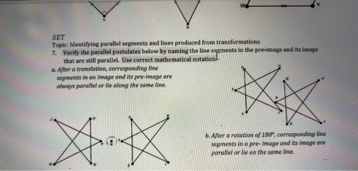 SET Topic: Identifying parallel segments and lines | Chegg.com