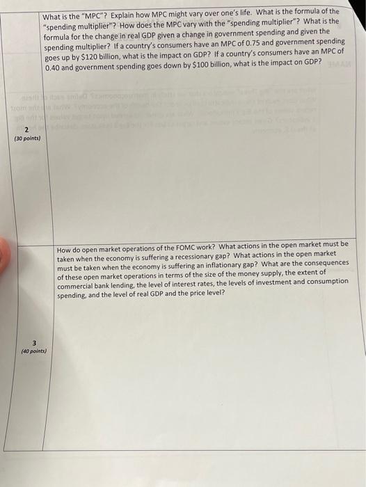 Solved What is the "MPC"? Explain how MPC might vary over | Chegg.com
