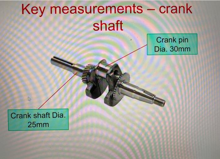 Solved Key measurements - piston and con rod pin Con rod 1 | Chegg.com