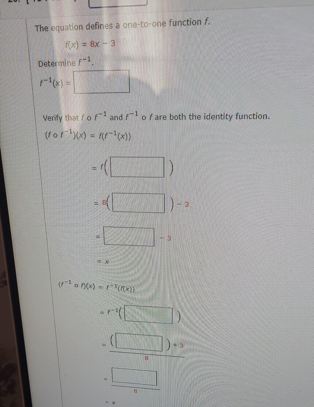 Solved The equation defines a one-to-one function f. | Chegg.com