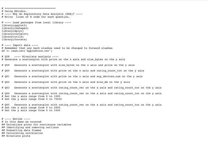 Solved Using Rstudio. + ---- Why do Exploratory Data | Chegg.com