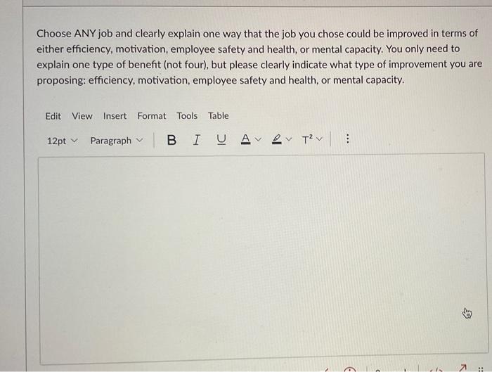 Solved Choose ANY job and clearly explain one way that the | Chegg.com