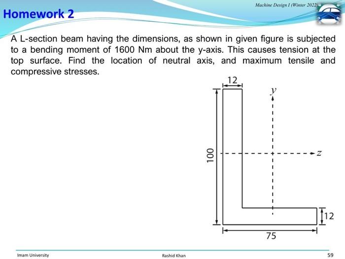 A L-section beam having the dimensions, as shown in | Chegg.com