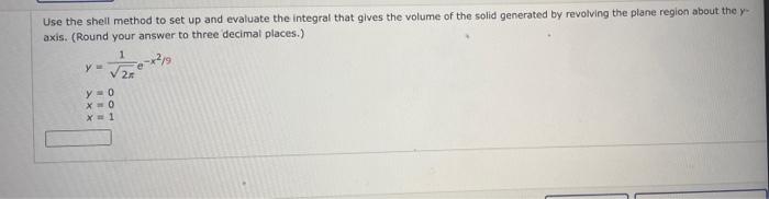 Solved Use the shell method to set up and evaluate the | Chegg.com