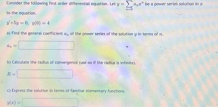 Solved Consider the following first order differential | Chegg.com