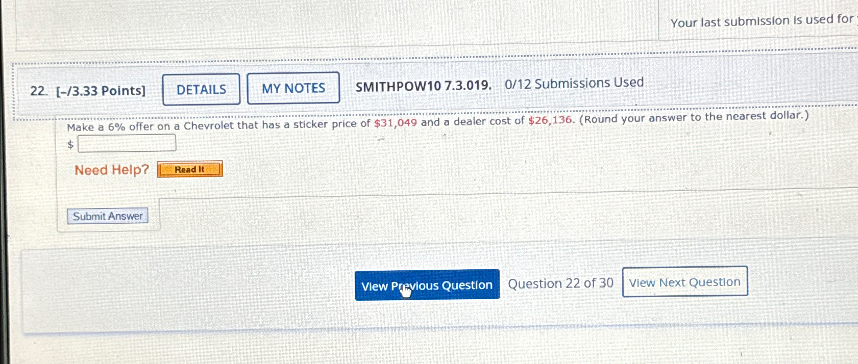 Solved Your last submission is used for22. | Chegg.com