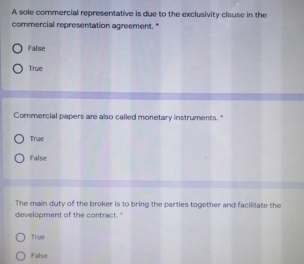 Solved A sole commercial representative is due to the | Chegg.com