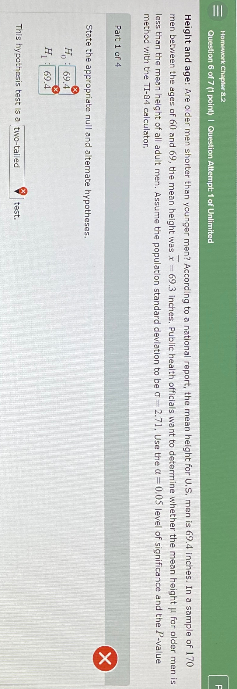 Solved Homework Chapter 8.2Question 6 ﻿of 7 (1 ﻿point) ﻿I | Chegg.com